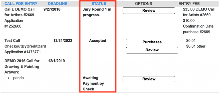 Your CaFÉ Entries | CaFÉ™ - CallForEntry.org