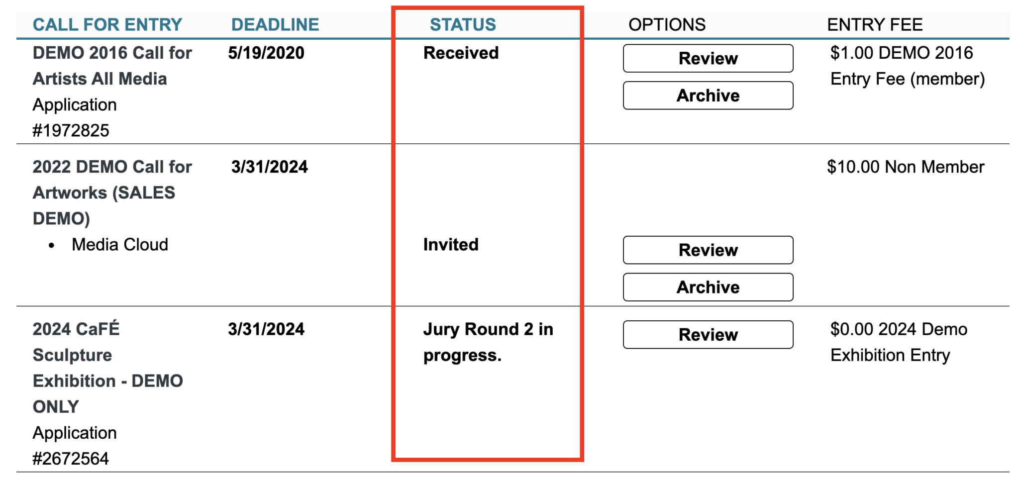 Managing Entries | CaFÉ™ - CallForEntry.org